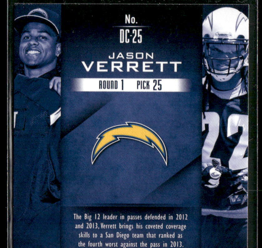 2014 Panini Rookies & Stars Jason Verrett DC-25 Draft Class San Diego ...