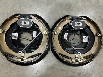 PAIR Trailer Backing Plate Brake Electric 12" Fits Dexter Nev-R-Adjust ...