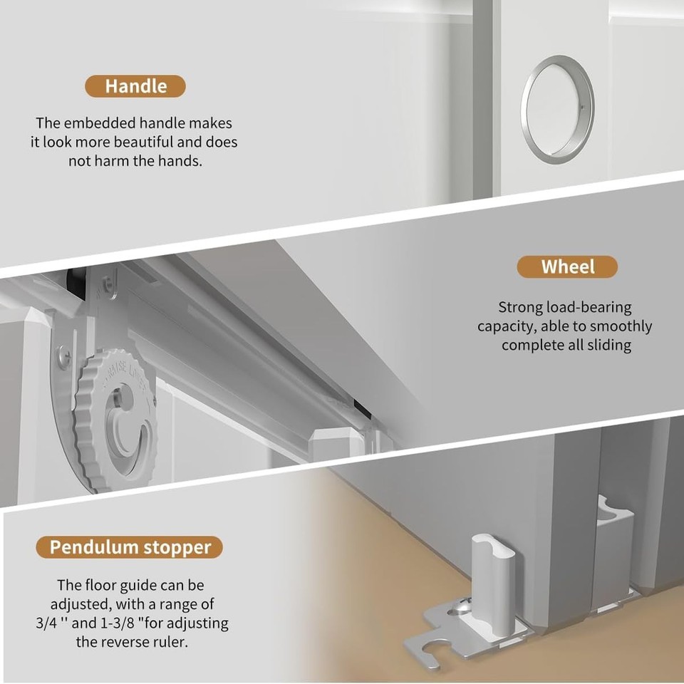 Bypass Sliding Door Hardware 96", Bypass Wardrobe Closet Door Track Set ...