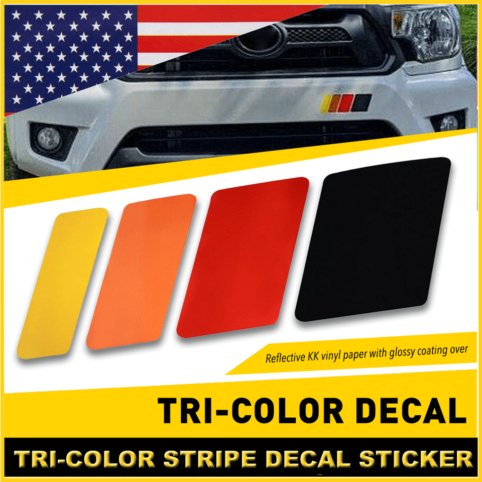 Tri-Color Stripe Decals Stickers For Toyota Tacoma TRD 4Runner Tundra ...