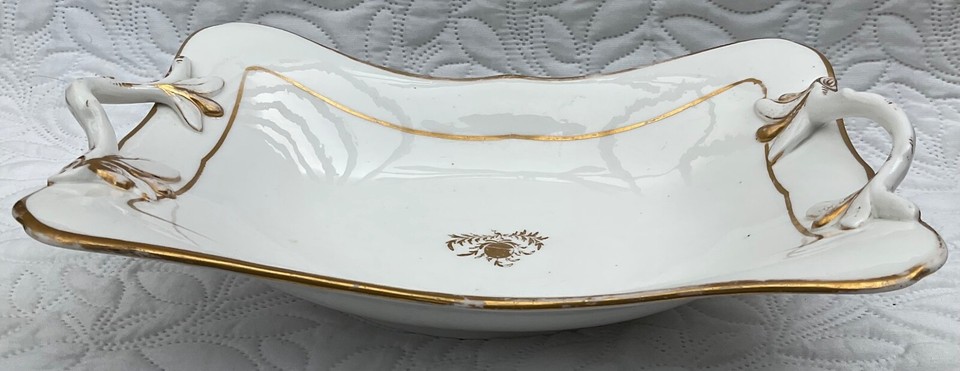 Beautiful early Spode Gold & White twin handled dish 1770-1833 | eBay