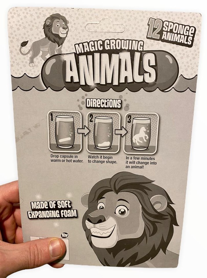 12pk MAGIC GROWING ANIMAL CAPSULES - Just Add Water - Expanding Sponge ...