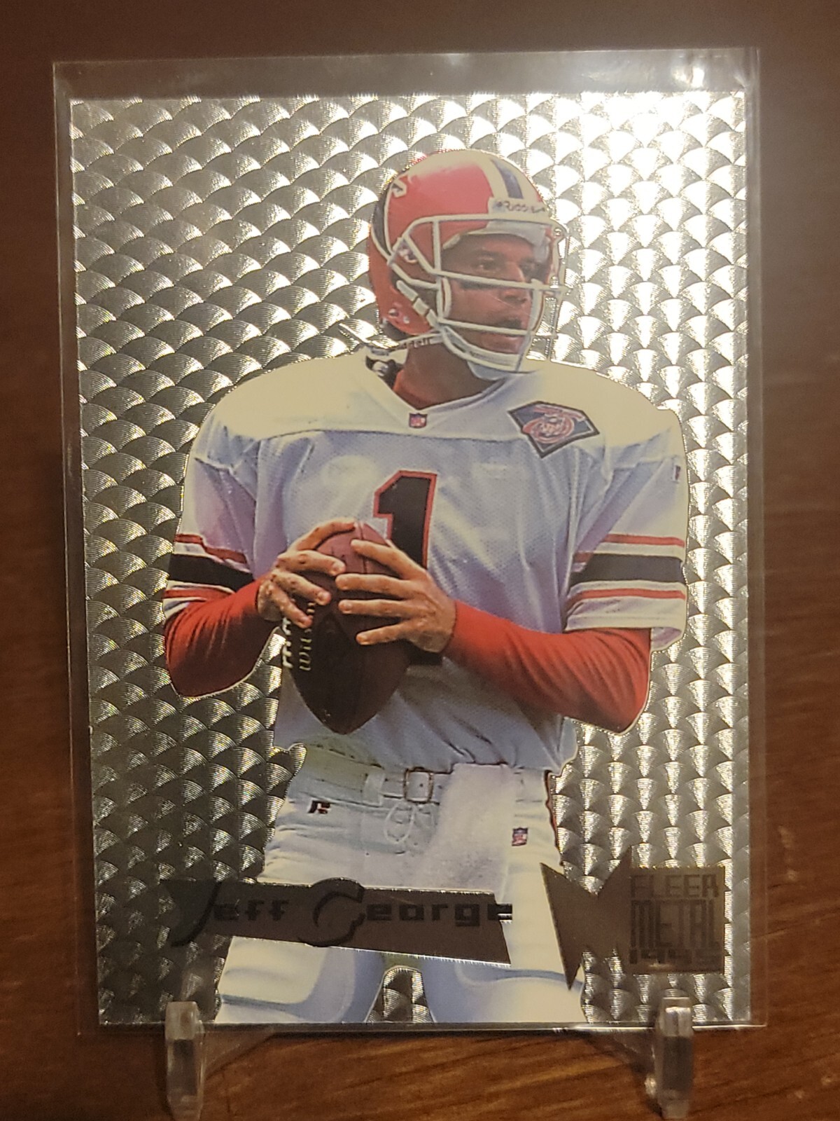1995 Fleer Metal Silver Flasher Insert #18 Jeff George Atlanta Falcons ...