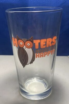 Hooters Pint Glass 16oz Owl Logo on One Side, Says Hooters Makes You ...