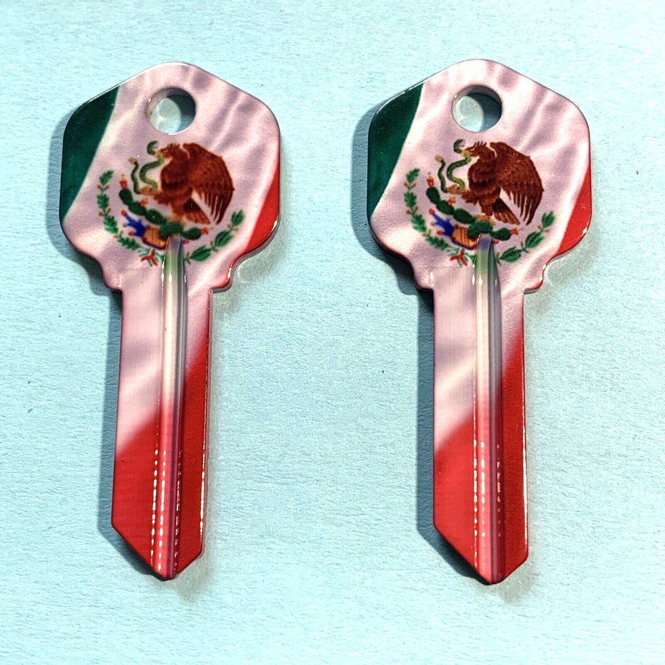 2X Mexico-MEXICAN FLAG Uncut NEW House Key Blank-HOME HOUSE KEYS ...
