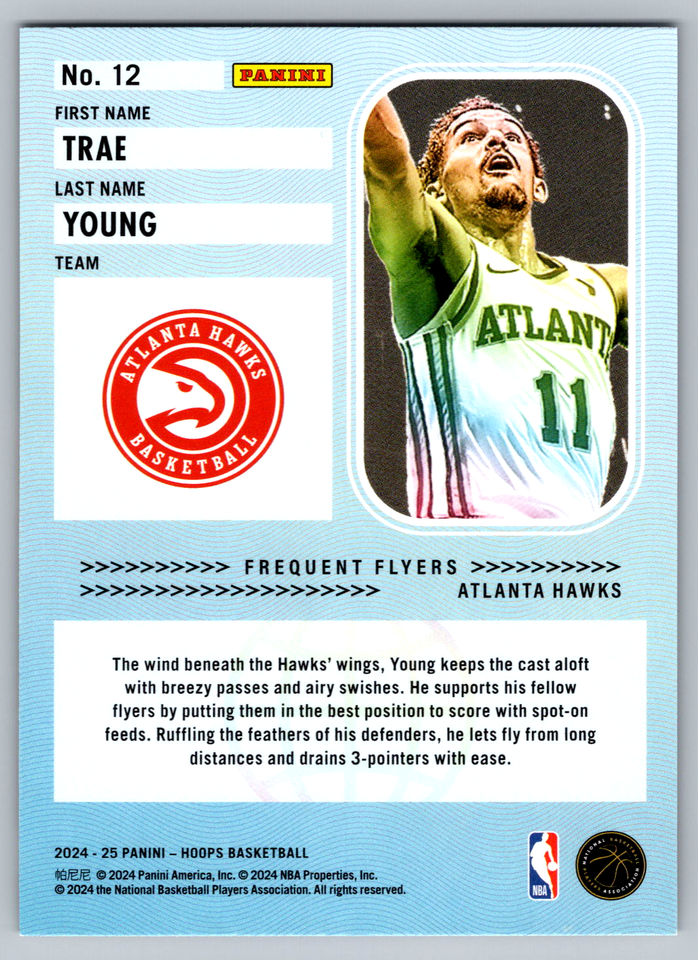 2024-25 Panini Nba Hoops - Frequent Flyers Trae Young #12 | eBay