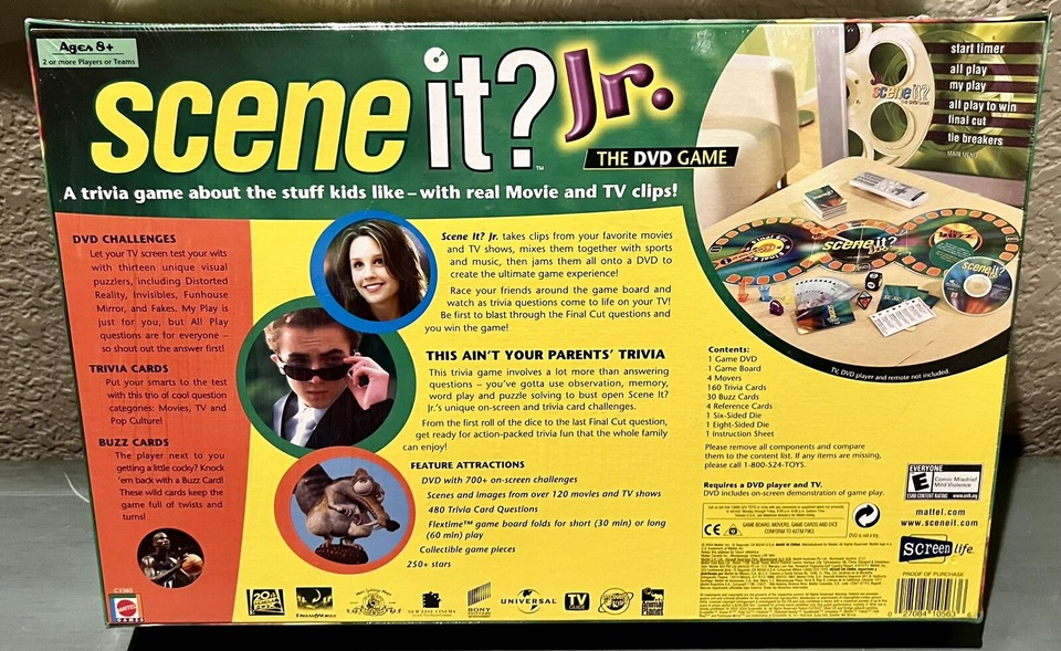 Scene it? Jr. The DVD Game Board Game For Kids Replacement DVD SEALED ...