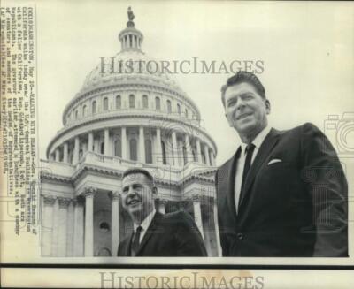 1968 Press Photo Governor Ronald Reagan and Glenard Lipscomb at Capitol ...
