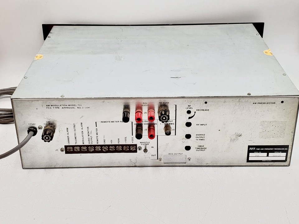 Time and Frequency Technology 753 AM Modulation Monitor, Spectrum ...