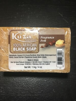 Kuza African Black Soap FRAGRANCE FREE 100% Hand-Crafted From Ghana | eBay