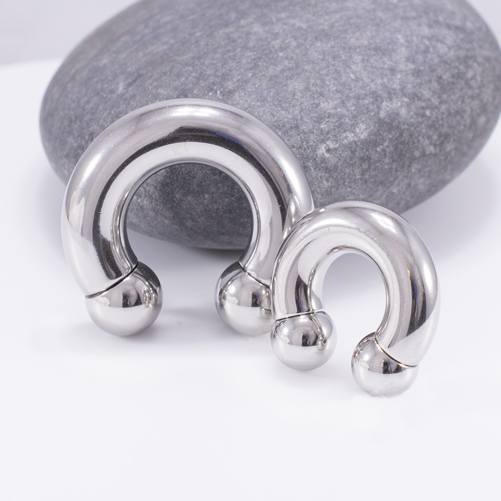 Horseshoe Circular Piercing Barbell with Internally Threaded Balls | eBay
