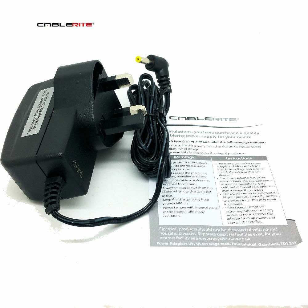 Power supply adapter cable for Pure Evoke D2 Dab Radio - 5.5v plug ...