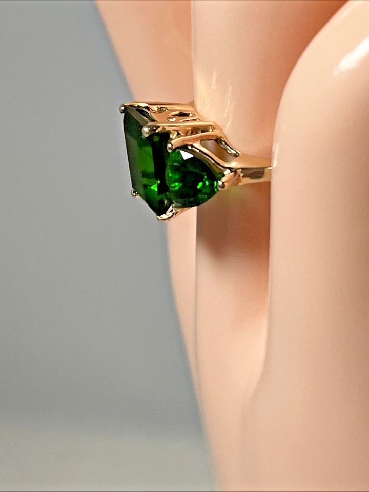 10k Emerald Cut Chrome Diopside Ring Size 6 3/4 - 2.14gr | eBay