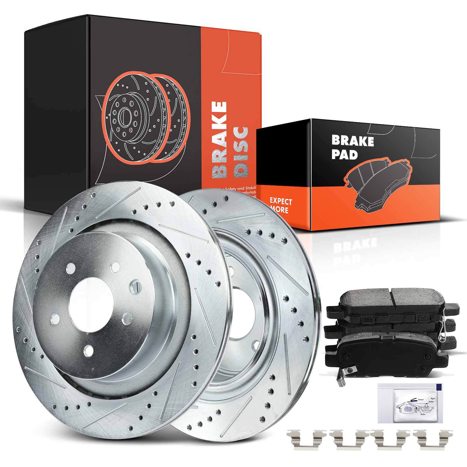 2008-2013 Infiniti G37 G35 Q60 330mm Rear Drilled Rotors & Brake Pads ...