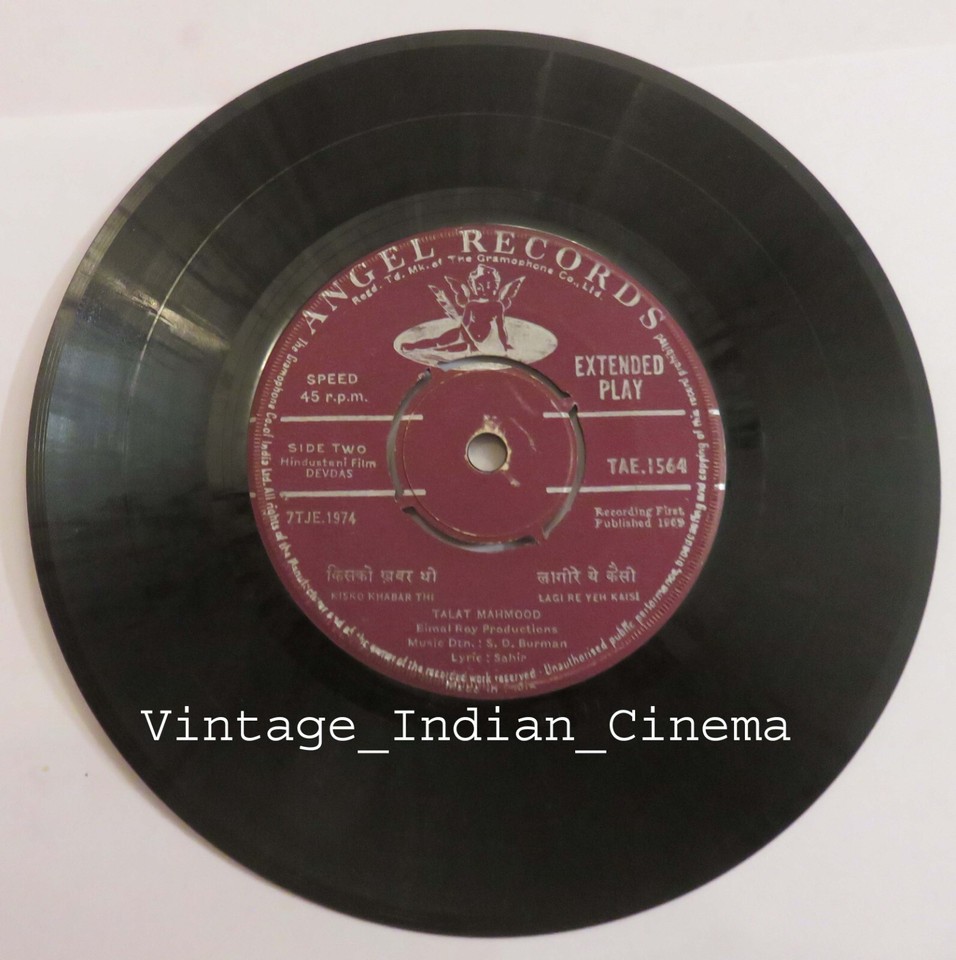 Devdas 1955 Dilip Kumar Rafi Talat Bollywood Rare Vinyl Ep 7" Record ...