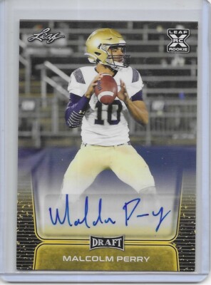 2020 Leaf Draft Malcolm Perry Gold XRC Auto Autograph #BA-MPI Rookie ...