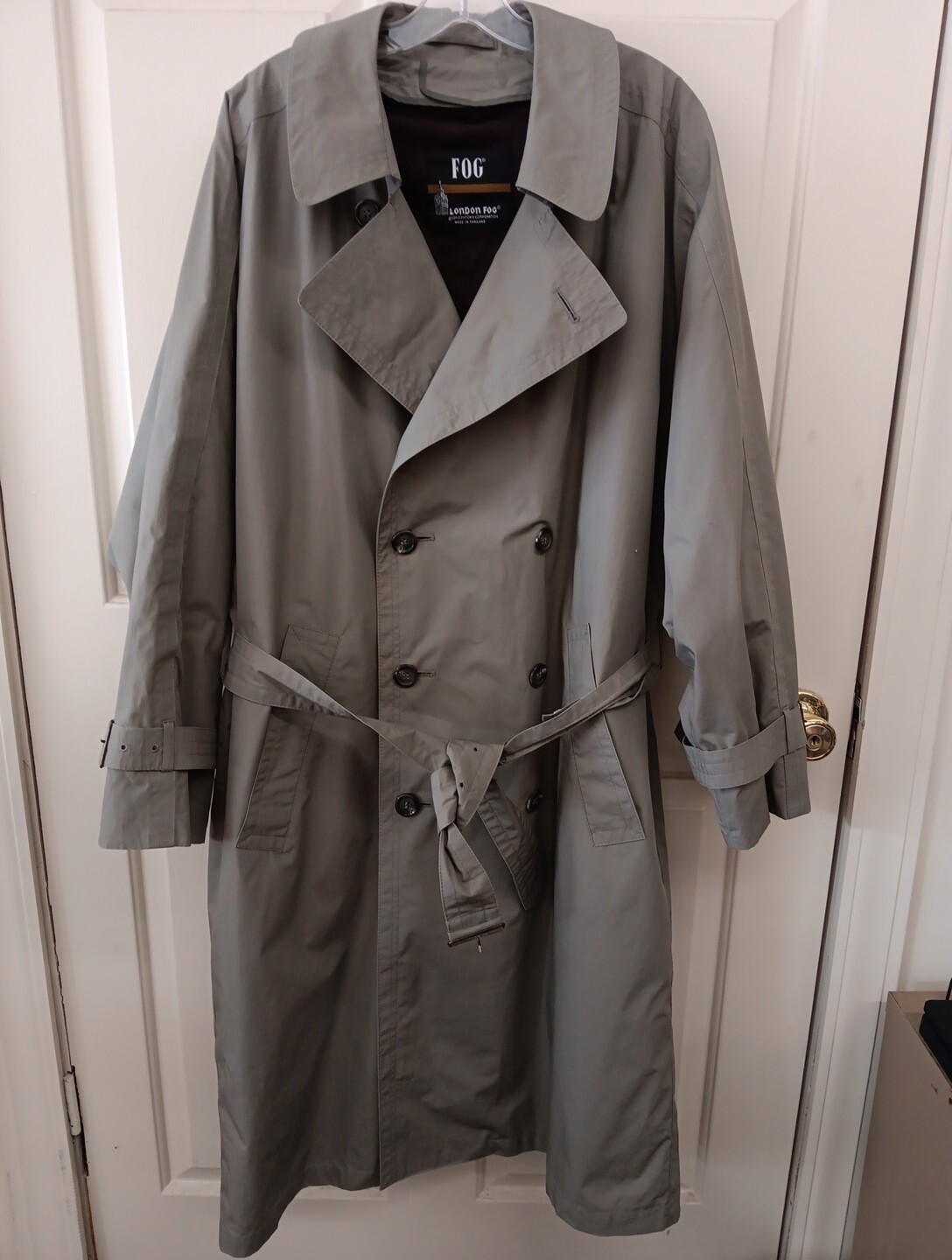 London Fog Double-Breasted Trench Rain Coat With Zip … - Gem