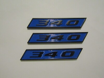 340 ENGINE SIZE HOOD SCOOP FENDER BODY EMBLEMS FITS DODGE CHRYSLER ...