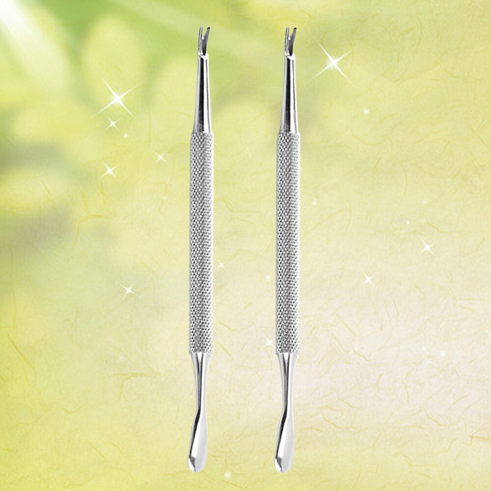 2pcs Stainless Steel Cuticle Remover Silver Dead Skin Cuticle Pusher ...