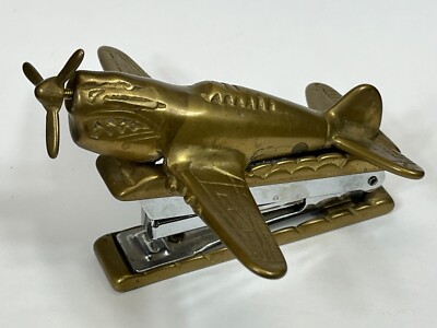 Vintage P-51D Mustang WW2 Fighter Airplane Desk Novelty Brass Stapler ...