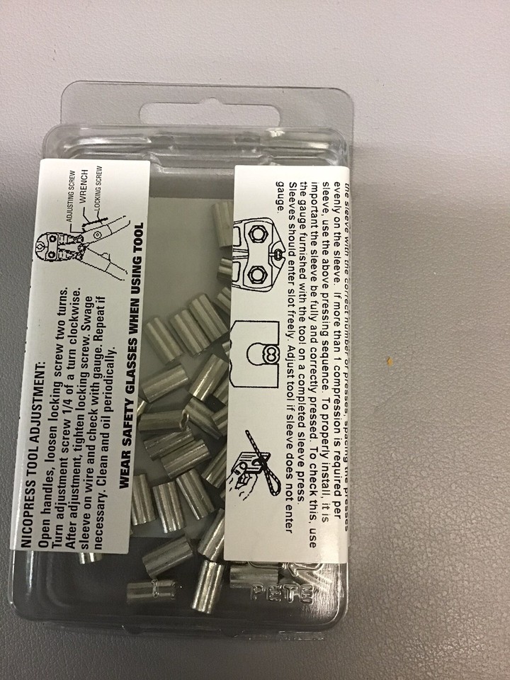 Box of 50 Nicopress 428-1.5-VB4 Sleeves For 3/64” 7x7 Cable (B127) | eBay