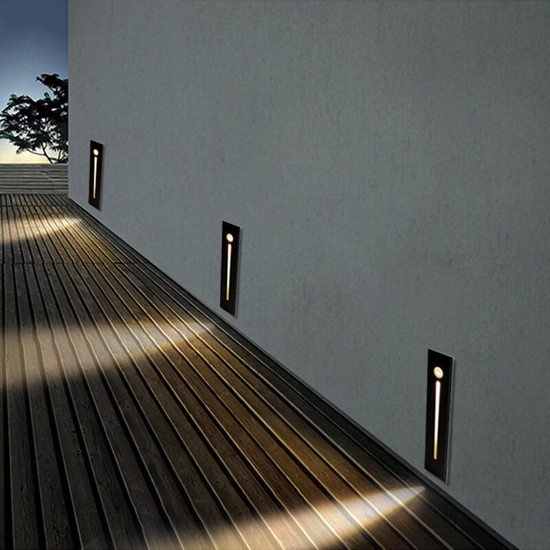 3W LED Outdoor/Indoor Dusk to Dawn Wall Light Motion Sensor Stair Foot ...