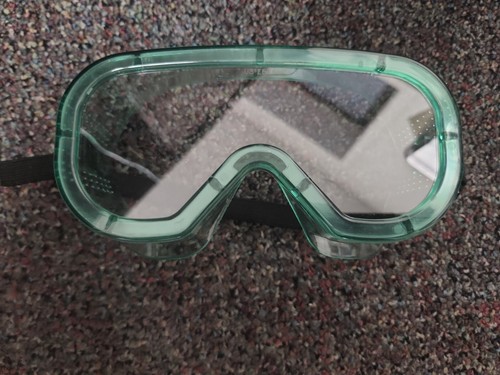 INDUSTRIAL SAFETY GOGGLES CLEAR ANTI-FOG GREEN TINT Polycarb Lens EYE ...