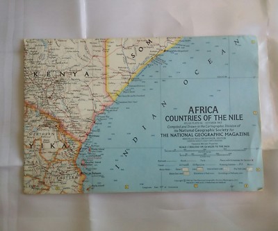 1963 Africa Countries of the Nile National Geographic Map | eBay
