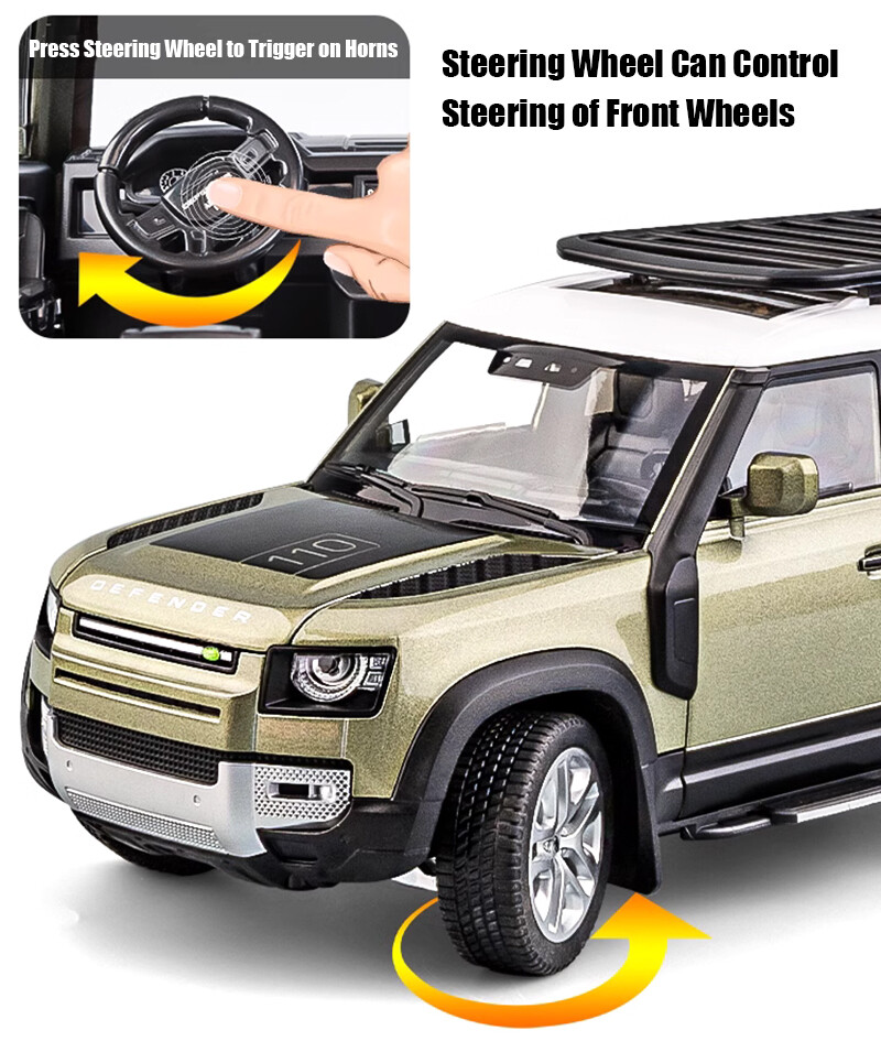 1:18 Land Rover Defender 110 Diecast Model Car Toy Collectible Sound ...
