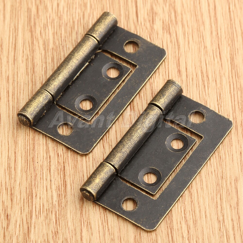 2pcs Retro Jewelry Box Chest Cabinet Hinges Furniture Door Flush Hinge ...