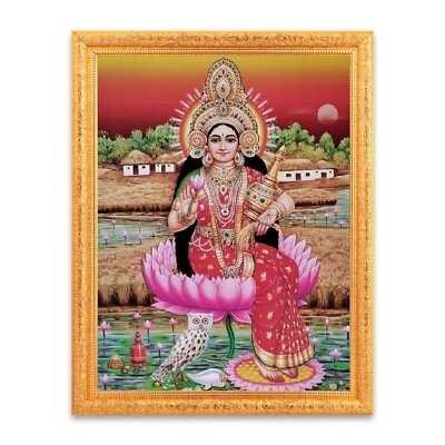 Uluka Lakshmi Devi Sparkle Photo In Golden Frame (14 X 18 Inch) | eBay