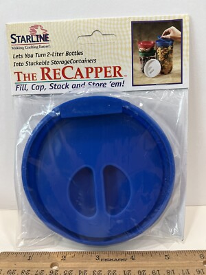 The ReCapper Lid Turns 2-Liter Bottles Into Containers, NOS, 1998 Blue ...