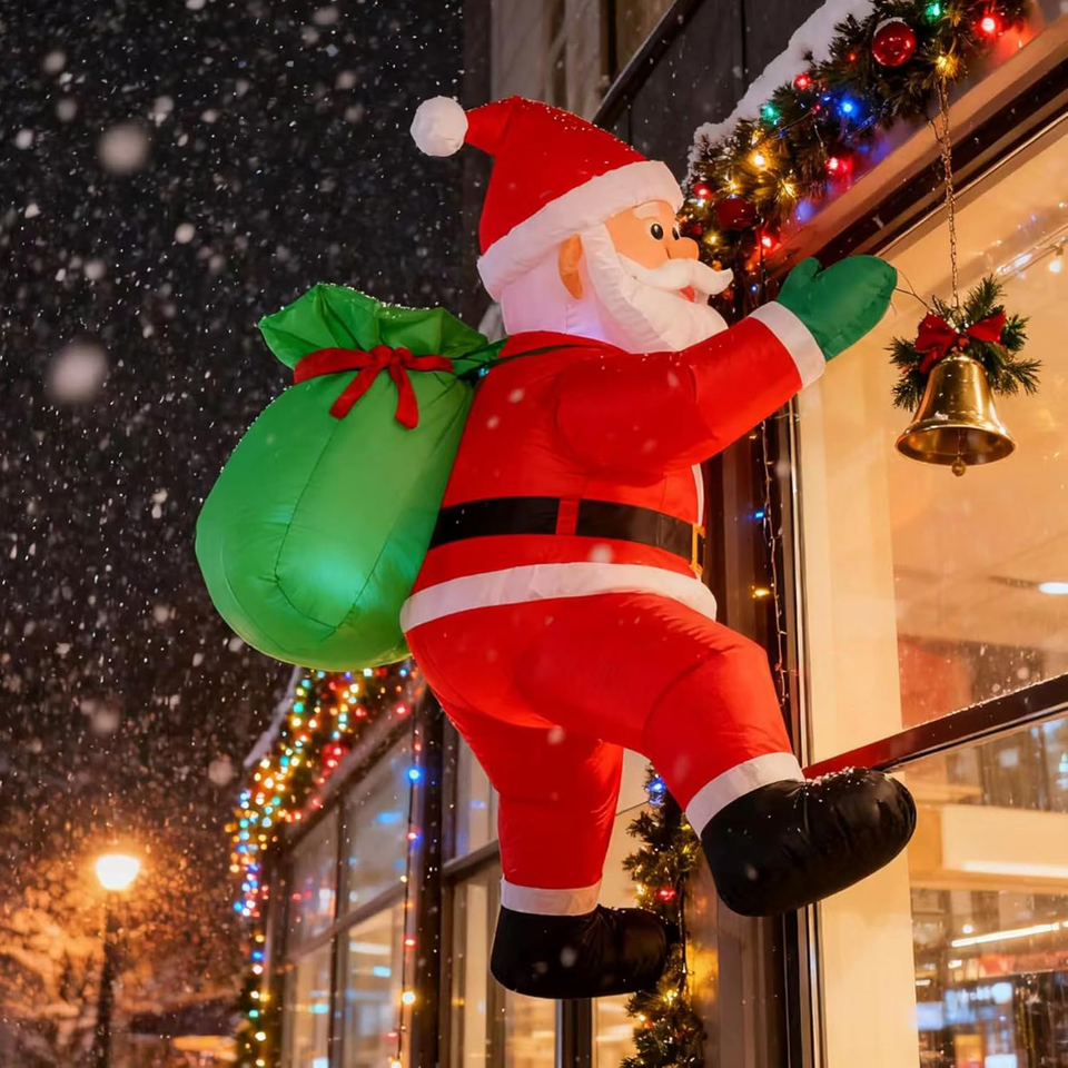4FT Christmas Inflatable Santa Claus Outdoor Decorations Built-In ...