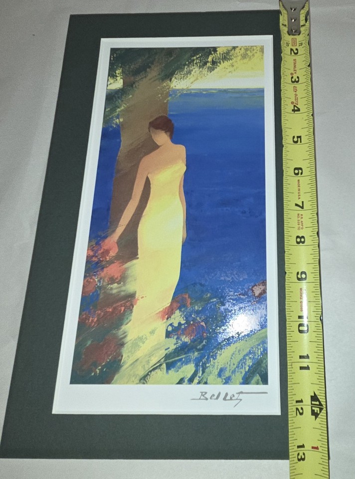 Emile Bellet Print Seriolithograph En Mediterranee Woman Yellow ...