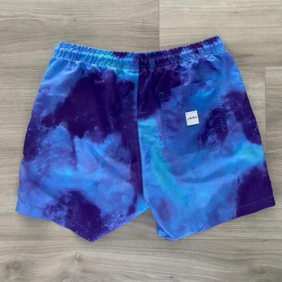 Factorie Blue Tie Dye Abstract Mens Short - Medium | eBay Australia