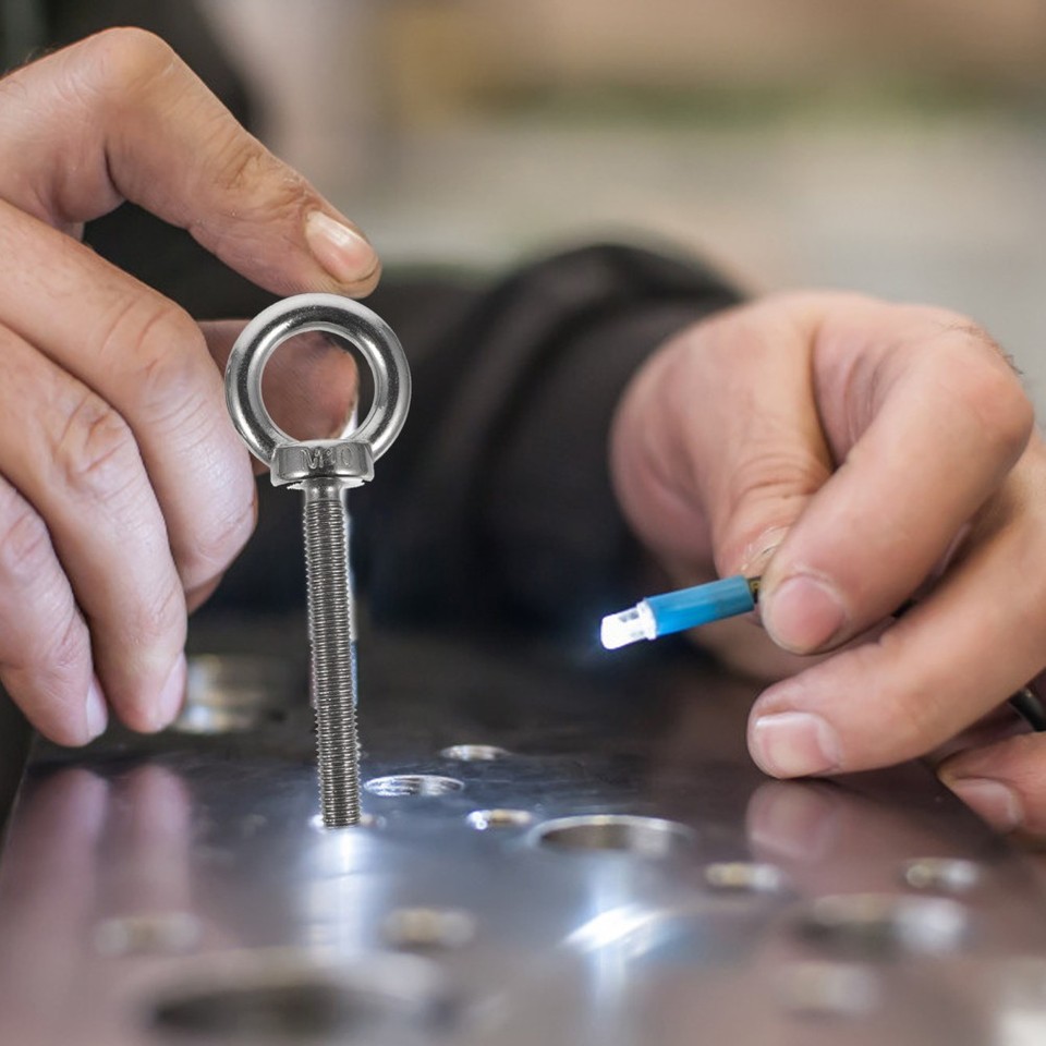 2 Pcs Ring Screws Stainless Steel Eyes Lifting Device Parts Eyelets ...