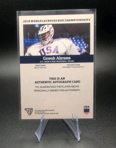 2024 TFL World Box Lacrosse Championships - Gowah Abrams - Autograph ...