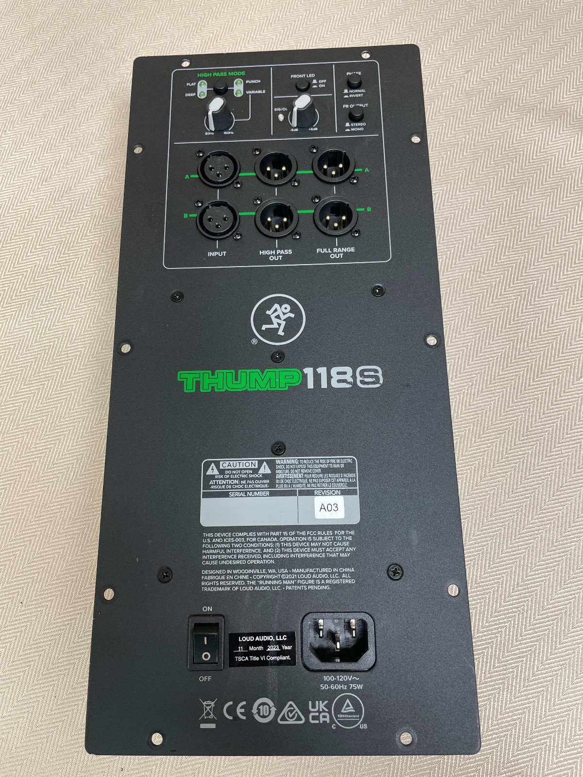 Mackie Thump 118S Amp Module USED and working. (Has one minor issue) | eBay