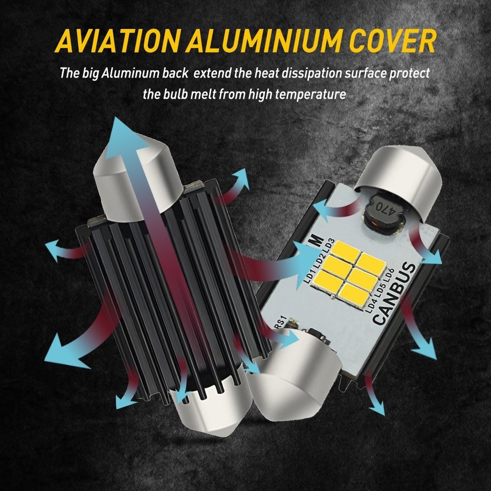 AUXITO Car Bulbs 36mm LED Lights Festoon Interior Sidelight Number ...