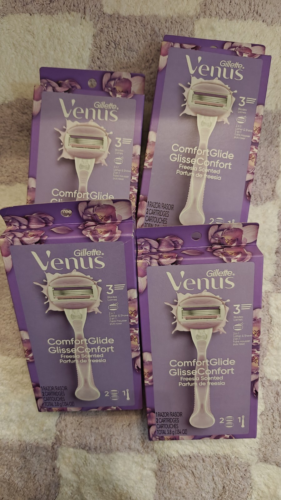 4x Boxes Gillette Venus Women’s Comfort Glide Razor, 1 Handle 2 ...