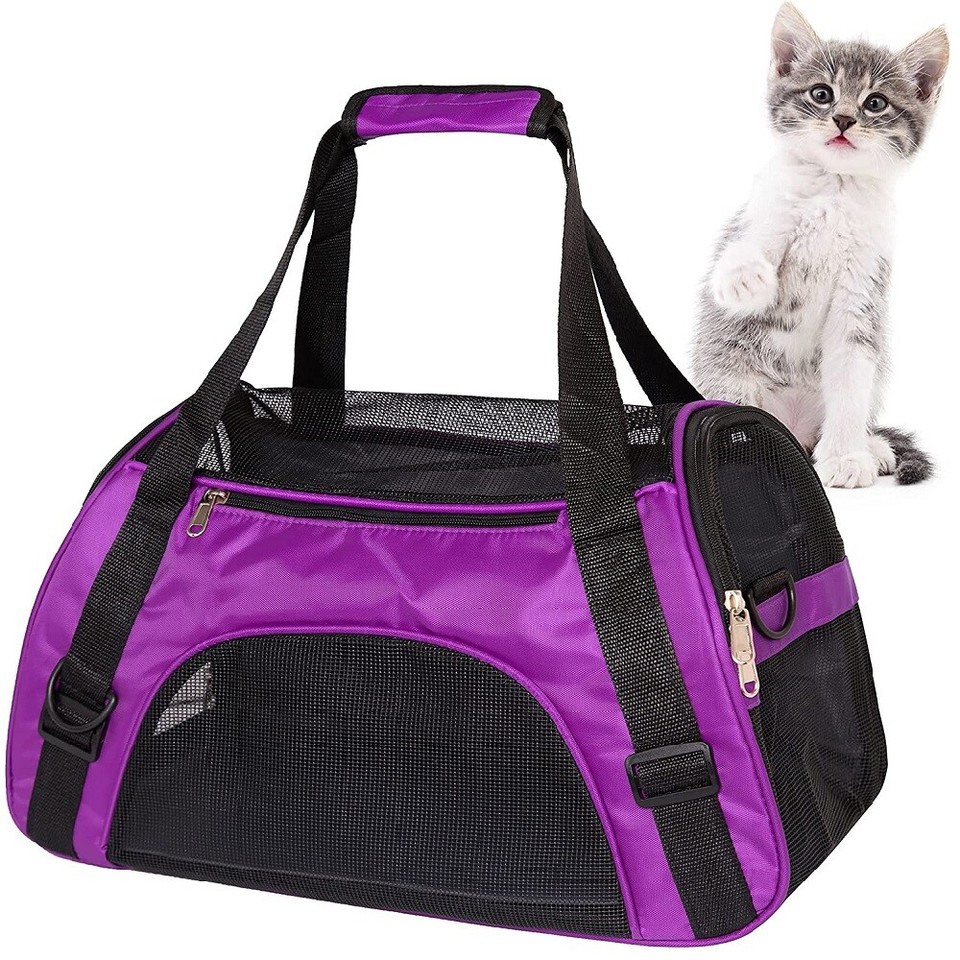 Pet Carrier Cat Dog ravel Bag Portable Soft Comfort Case Sided Airline ...