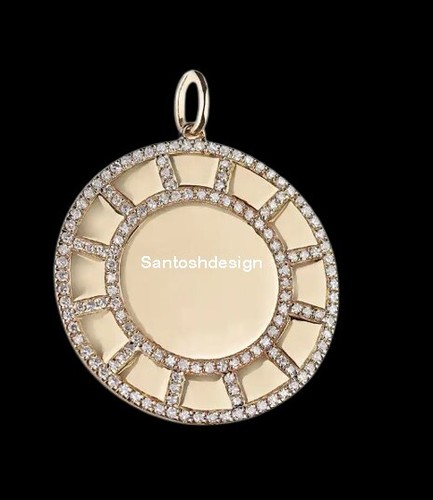 Designer Disc Diamond 925 Sterling Silver Charm Pendant,Handmade ...