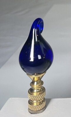 Crystal Finials Large Cobalt Blue Flame Crystal Lamp Shade Finial 3 ...