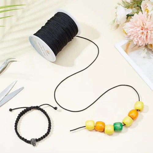 Black Nylon Cord Wind Chime Cord Replacement Braided Blind String 1.5mm ...