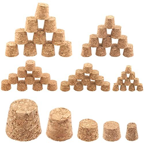 Rustark 100Pcs 5 Sizes Mini Cork Stoppers Tapered Cork Plugs Small ...