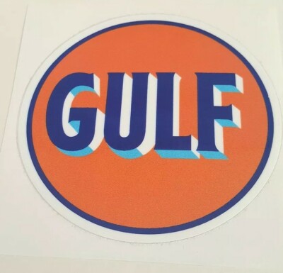 old style Gulf gasoline sticker gas pump hot rod rat vintage look drag ...