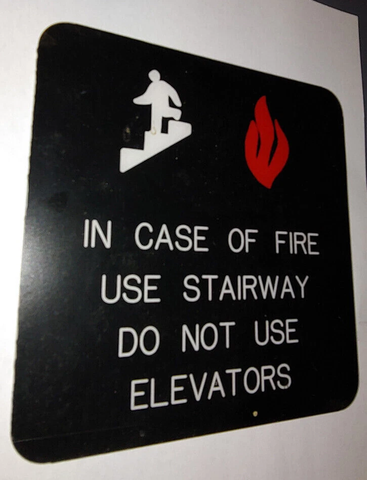 Elevator Fire Sign