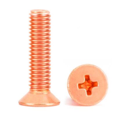 5pcs 6#32 Copper Phillips Screws Cross Socket Countersunk Bolt Flat ...