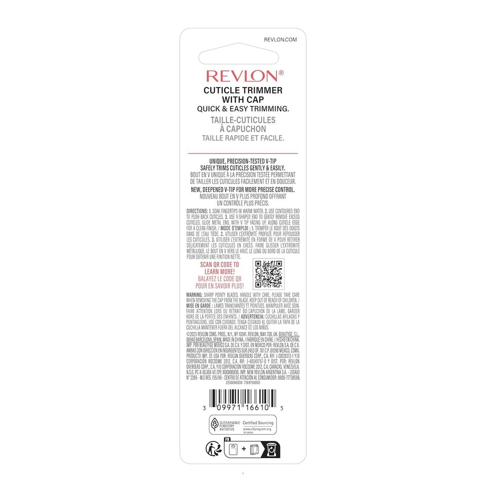 Cuticle Trimmer with Cap by Revlon, Cuticle Remover Tool, Nail Care ...