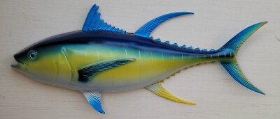 Blue Fin Tuna Hand Painted 28" Replica Wall Mount Sculpture Game ...
